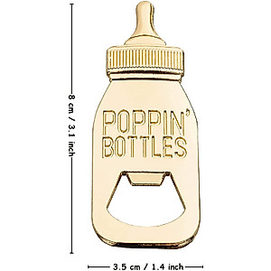 15 Pack Baby Bottle Bottle Openers for Baby Shower Favors Gifts, Baby Shower Decorations Souvenirs, Poppin Bottles Openers for Guests Gender Reveal Party Favors (White, 15)