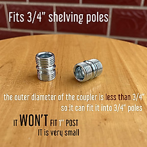 Véga 12 Piece Small Threaded Pole Connectors Compatible with Little 3/4"" Shelving Post, Shelving Post Coupler Connector for Extending Wire Rack Shelving, Blue, spc-4-12