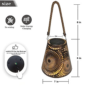 UPCLOUD Solar Lantern Lights Outdoor, Solar Lanterns Outdoor Waterproof Patio Decor Hanging Lanterns for Garden, Courtyard, Table Pathway Party Yard Decorations (Dot)