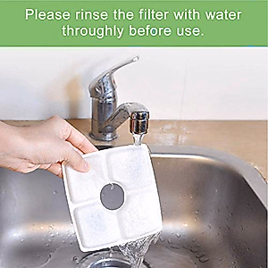 Cat Water Fountain Filters 6 Pack, 50% More Resin & Activated Carbon Filters,Genuine Square Replacement Filters for 84oz/2.5L Pet Fountain Dog Cat Drinking Water Dispenser Quadruple Filtration