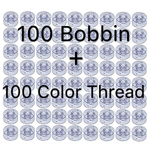100 Pcs/Colors Prewound Sewing Bobbins Thread Sewing Machine Thread Kit Size A