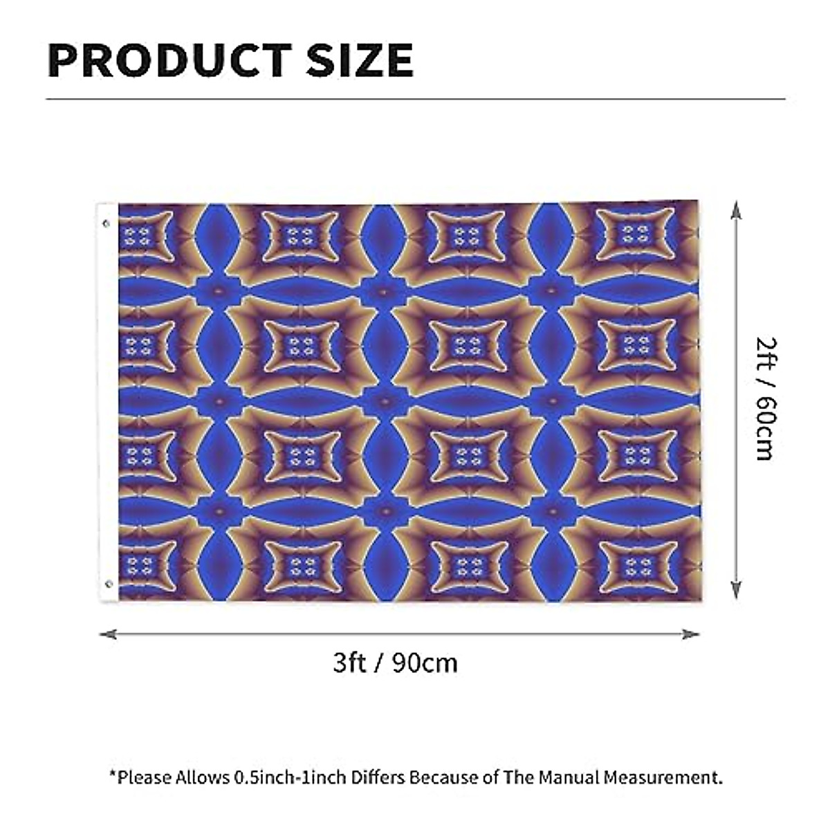 Tile Cube Reversible Flag 2x3ft | Outdoor/Indoor Decoration | Metal Grommet | Quick Dry | Great For Lawn, Balcony, Party