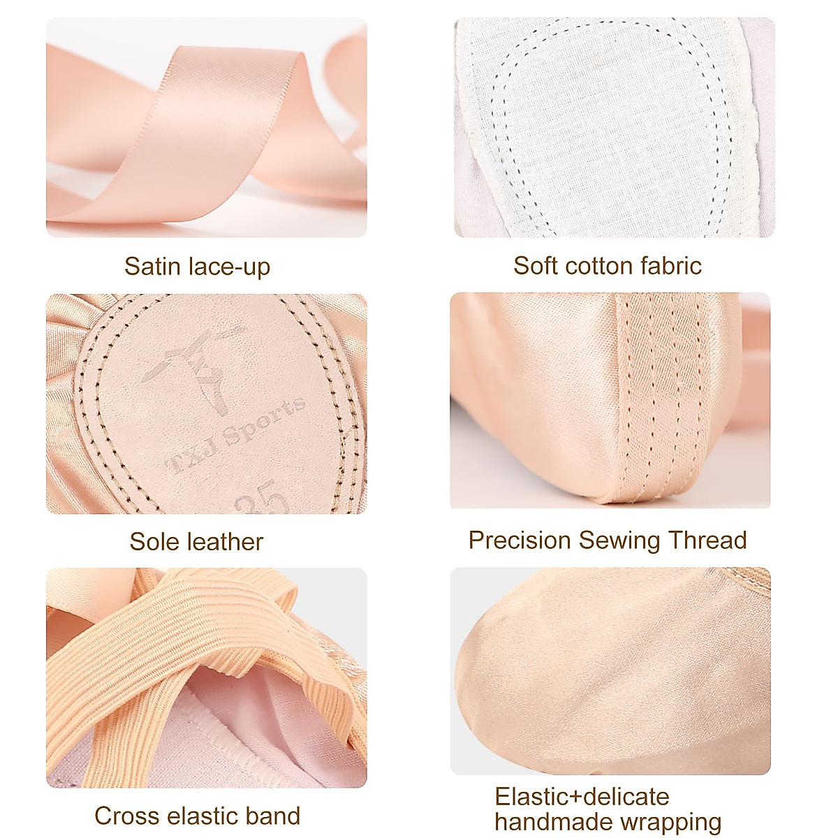 Ballet Shoes for Girls, Pink Ballet Slippers Split Sole Satin Women Dance Shoes Flats with Ribbon for Yoga Gymnastics Performance