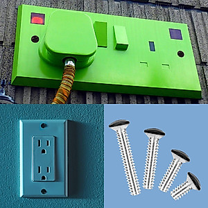 TOYMIS 100Pcs 4 Sizes 6-32 Thread Black Wall Plate Screws Outlet Cover Screws Switch Cover Screws Replacement Wall Plate Screws Electrical Screws (Black)