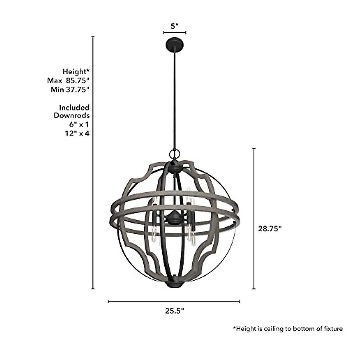 Hunter Fan Company 19226 Stone Creek Pendant Light, Noble Bronze