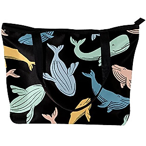 Tote Bag Women Satchel Bag Handbag Stylish Tote Handbag for Women Hobo Bag Fashion Crossbody Bag, Colored Whale Animal Marine Cartoon