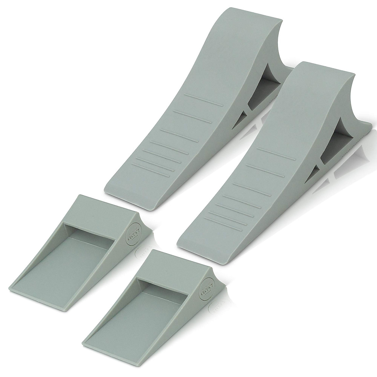 Heavy Duty Rubber Door Stopper – Zero Edge Door Wedge Stops All Doors, Gaps to 1.5 Inch on All Surfaces – Door Stopper Wall Mount Hangs Up When Not in Use for No-Bending Easy Access