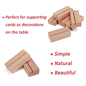 WILLOWDALE 6Pcs 2.17 Inch Place Card Holder, Photo & Picture Stand Card Holder Wooden Stands for Display, Party Poster Paper Stand Wedding Table Number Holders for Home and Office Decoration