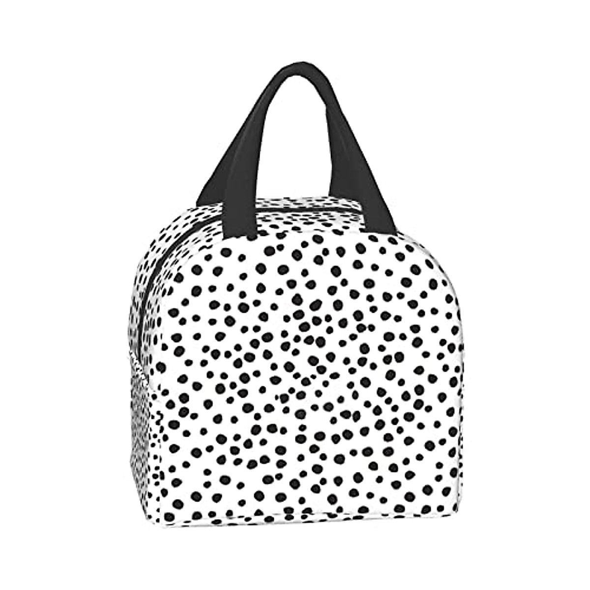 HIZUWKY Black Polka Dots Lunch Box Insulated Lunch Bag for Kids Girls Boys Women men Reusable Lunch Tote Bag for School Work Picnic Travel