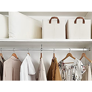 StorageWorks Closet Storage Bins with Clear Window 3 pack, Metal Storage Baskets For Shelves With Frame, Rectangle Storage Bins