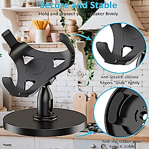 Stand for Echo Dot 3rd Generation, 360° Adjustable Table Holder, Space-Saving Dot Accessories with Cable Management, Non Muffled Sound Original Outlet Bracket Mount for Smart Home Speaker