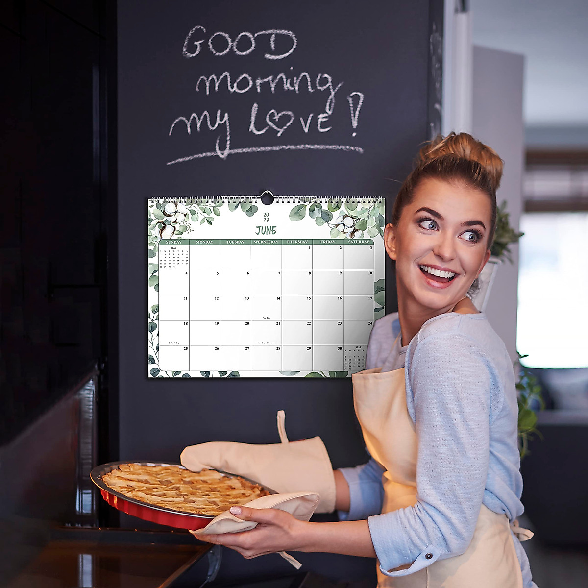 COOLENDAR 2023 Wall Calendar, Monthly Calendar 24 Months from January 2023 to December 2024, Hanging Calendar 2023 for Wall, Monthly Planner 2023-2024, 2023 Desk Calendar with Large Occasions (GRN1)