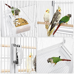 Yaheetech 54" Large Flight Bird Cage for Parrots Macaw Cockatiels Sun Parakeets Lovebird Green Cheek Conures African Grey Small Quaker Amazon Parrots with Rolling Stand, White
