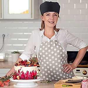 Yolev Mesh Top Skull Cap Professional Catering Chefs Hat Black Adjustable Food Service Caps for Kitchen Cooking Service and Other Work Black