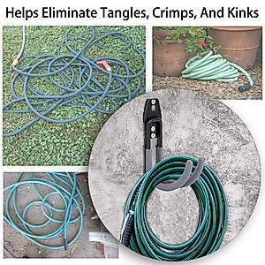 JUXYES Pack of 2 Wall Mounted Garden Hose Holder, Heavy Duty Water Hose Storage Organizer Pipe Reel Holder Hanger, Car Hose and Cord Hanger Bracket Bracing with Screws and Expansion Bolt (Gray)