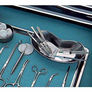 Bosky Stainless Steel Medium Kidney Tray 8" inch Basin Finest Emesis Bowl SS 304 Round Edges Surgical Utility 500 cc