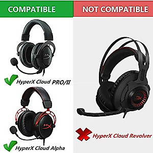 Replacement EarPad Cups Cushion Compatible with HyperX Cloud II Cloud Pro HyperX Cloud Alpha Headset Earmuffs Pillow (Black1)