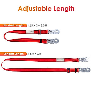 HandAcc Hunting Safety Belt with Adjustable Lanyard, Tree Climbing Belt Restraint Lanyards, Add Level of Safety for Hunting, Hanging Stand Or Step, Trimming Tree, Putting Up Deer Stand