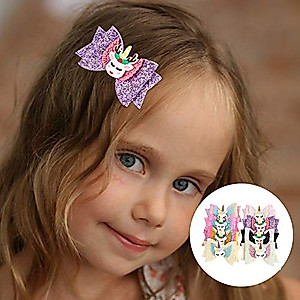 Minkissy Decorative Hair Clips 8Pcs Bow Hair Clips Christmas Reindeer Glitter Hairpins Sequins Barrettes Alligator Clips Girls Hair Accessories Girl Hair Clips