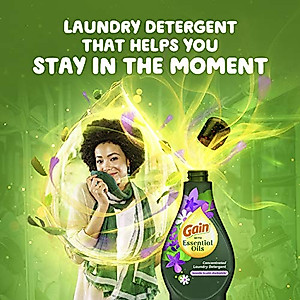 Gain with Essential Oils Liquid Laundry Detergent, The Serene Scent, Lavender & Calm Chamomile, Pack of 2, 42 fl oz Each