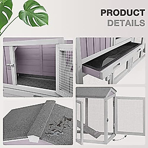 MEDEHOO Chicken Coop Wooden Outdoor Hen House 6 Access Doors Rabbit Hutch with Run, Deeper Leakproof Pull-Out Tray and Weatherproof Roof