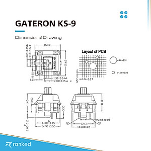Ranked Gateron ks-9 Key Switches for Mechanical Gaming Keyboards | Plate Mounted (Gateron Blue, 10 Pcs)