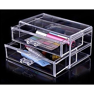 Luxury Acrylic Cosmetic Organizer Makeup Box 2 Drawers 1005-3***