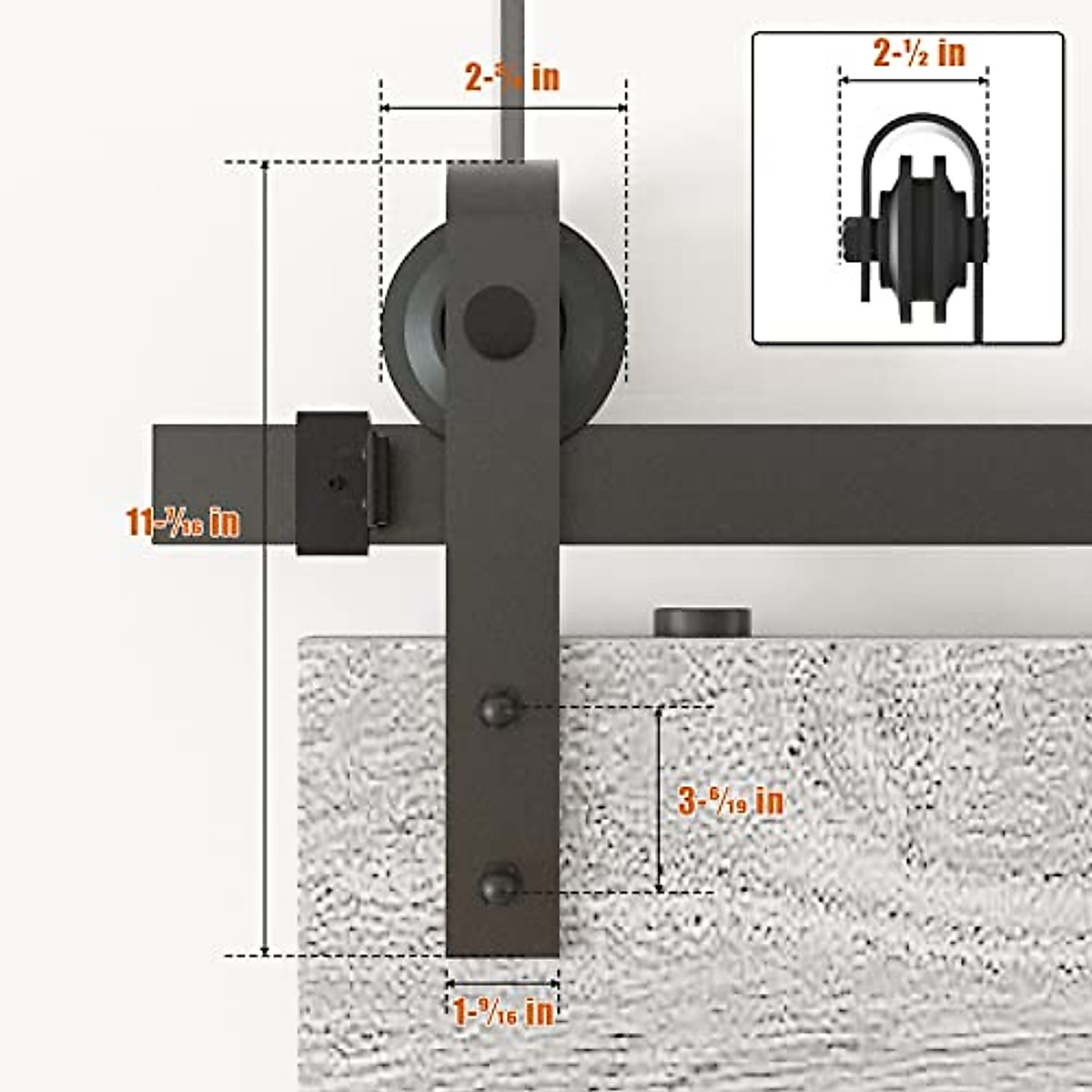 Dondelight 8FT Sliding Barn Door Hardware Track Kit for Double Door, Heavy Duty Modular Sliding Door Track Hardware Set for Interior & Exterior Door