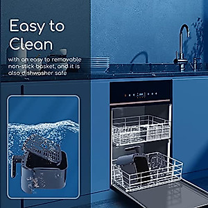 Taylor Swoden 8-in-1 Air Fryer, 4.5 Quart Electric Hot Air Fryer with Digital Touch Screen, Nonstick Basket Oilless Cooker, Timer & Temperature Control Airfryer, Auto Shut-Off, 1400W, Blue