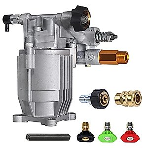 TOOLCY 3/4" Shaft Horizontal Pressure Washer Pump, 2500-3100PSI @ 2.5 GPM, Power Washer Pump for Gas Washer, Fit: K2400HH, GC190 GC160, MSH3125, 308418007 308653057, Honda, Generac, Craftsman,Karcher