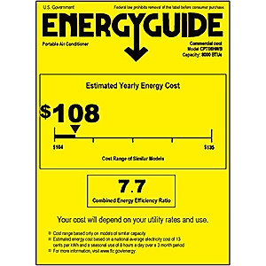 Commercial Cool CPT08HWB Air Conditioner with Remote Control Portable AC, 12000 BTU+HEAT, White