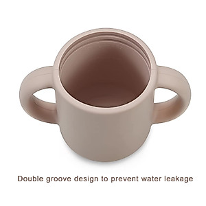 PandaEar 100% Tiny Silicone Drinking Training Cup with Straw for Baby and Toddler (Pink)