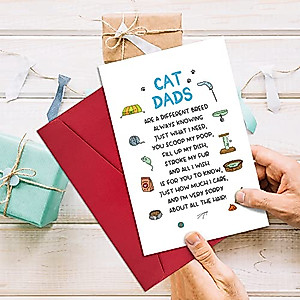 Funny Father’s Day Gifts for Cat Dads, Cute Father’s Day Card Gift for Cat Lover Owner, Cat Dads Card Gift