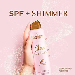 Coppertone Glow with Shimmer Sunscreen Spray, Water Resistant, Broad Spectrum SPF 30, 5 Oz Spray