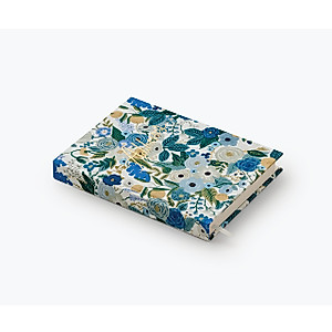 RIFLE PAPER CO. Garden Party Blue Address Book, Hardcover Address Book Includes Gold Foil-Accented Cloth Cover, Ribbon Page Marker, 284 Pages, Contacts and Important Dates Pages