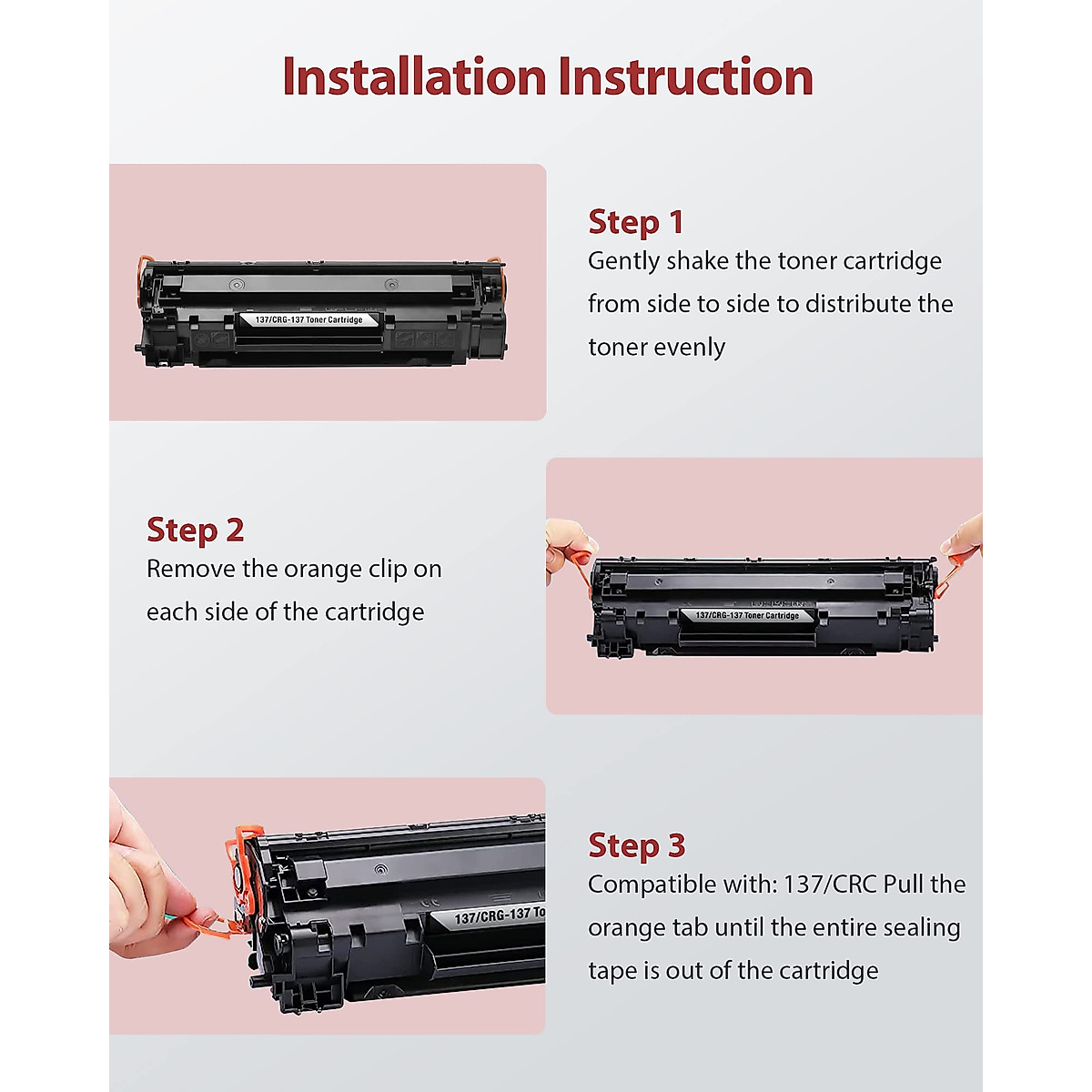 137 Toner Cartridge 2 Packs Compatible for Canon 137 Black Toner Cartridge, use for Canon ImageCLASS MF232w, MF242dw, MF212w, MF216n, MF217w, MF244dw, MF247dw, MF249dw, MF227dw, MF229dw Laser Printers
