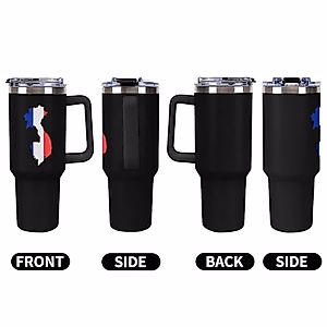 Flag Map of French Insulated Tumblers with Handle Stainless Steel Coffee Mug Funny Travel Cup with Lid Straw 40oz