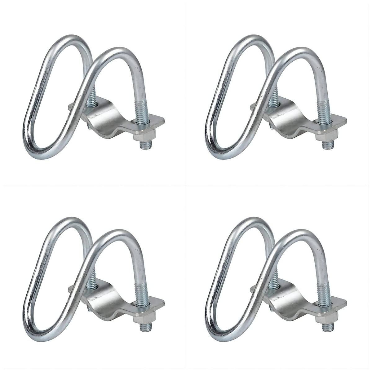 ZHENXIN Mini Cross Tube Holder for Patio Umbrella,Double U-Bolt Clamp for Parasols, Flags and Fishing Rods on Railing, Fences, Terraces, Gardens, Benches or Shipboards (4 Packs)