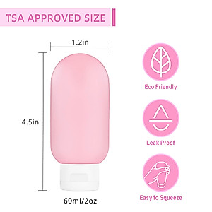 TSA Approved Travel Bottles Set for Toiletries Travel Size Containers Kit 4 Pack Portable Leak Proof Refillable Squeeze Cosmetic Airplane Essential Shampoo Hair Conditioner Body Lotion Bath Shower Gel