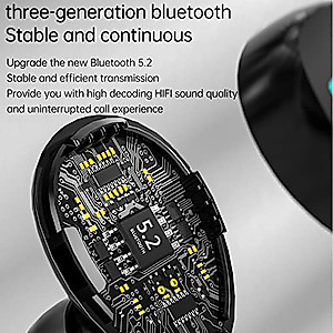 MIANHT Fingerprint Control Wireless Earbuds Bluetooth Headphones in Ear with Bluetooth 5.2 Deep Bass LED Display IPX7 Waterproof Earbuds for Sport and Work