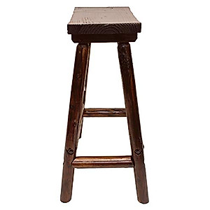 Char Log Saddle Stool, 28-Inch