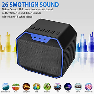 White Noise Machine for Sleeping Sound Machine Baby Kid Adult 26 HiFi Smoothing Sound Auto-Off Timer Memory Function Sleep Therapy for Home Nursery Office Privacy (Black-Blue)