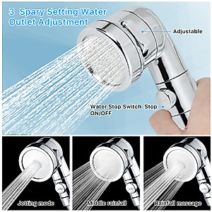 Elesunory Sink Faucet Sprayer Attachment- Adjustable 3 Sprayer Setting with ON/OFF Switch- Hand Held Shower Faucet Extender Up To 59Inch- Portable Shower Head with Hose for Hair Washing Dog Shower
