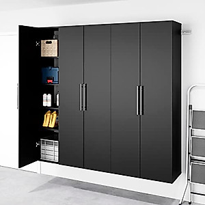 Prepac HangUps 15 in Narrow Garage Storage Cabinet, W x 72" H x 16" D, Black