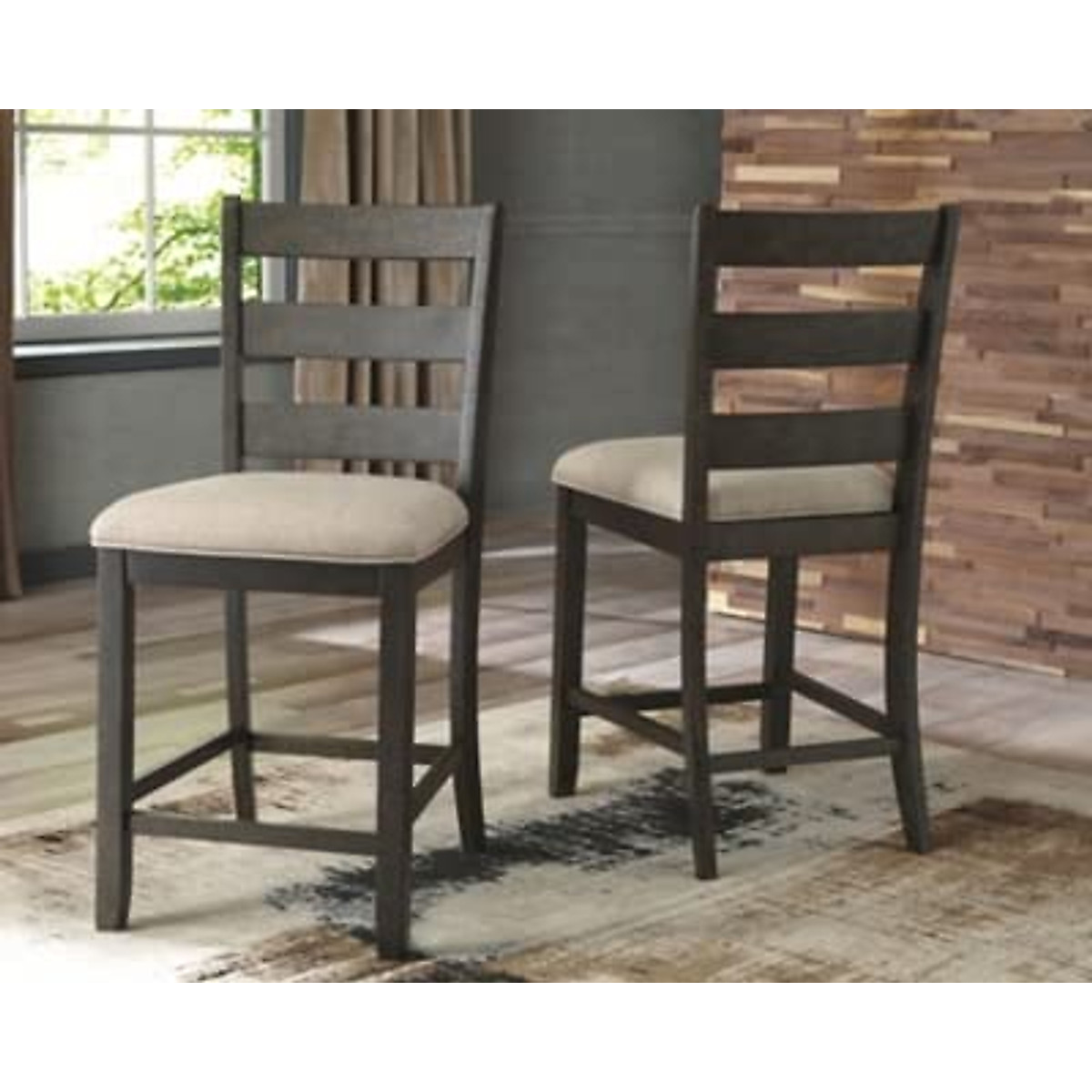 Signature Design by Ashley Rokane Upholstered 24.75" Counter Height Bar Stool, 2 Count, Brown