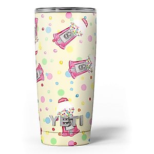 Design Skinz The Fun Colorful Gumball Machine Pattern - Skin Decal Vinyl Wrap Kit Compatible with The Yeti Rambler Cooler Tumbler Cups