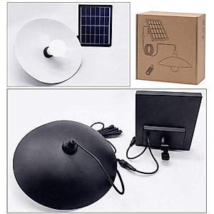 LAFEINA Solar Pendant Lights, Outdoor Solar Lights with Remote Control Dual Color Switchable Brightness & Timing Adjustable Shed Lamp for Barn Yard Patio Porch Garden