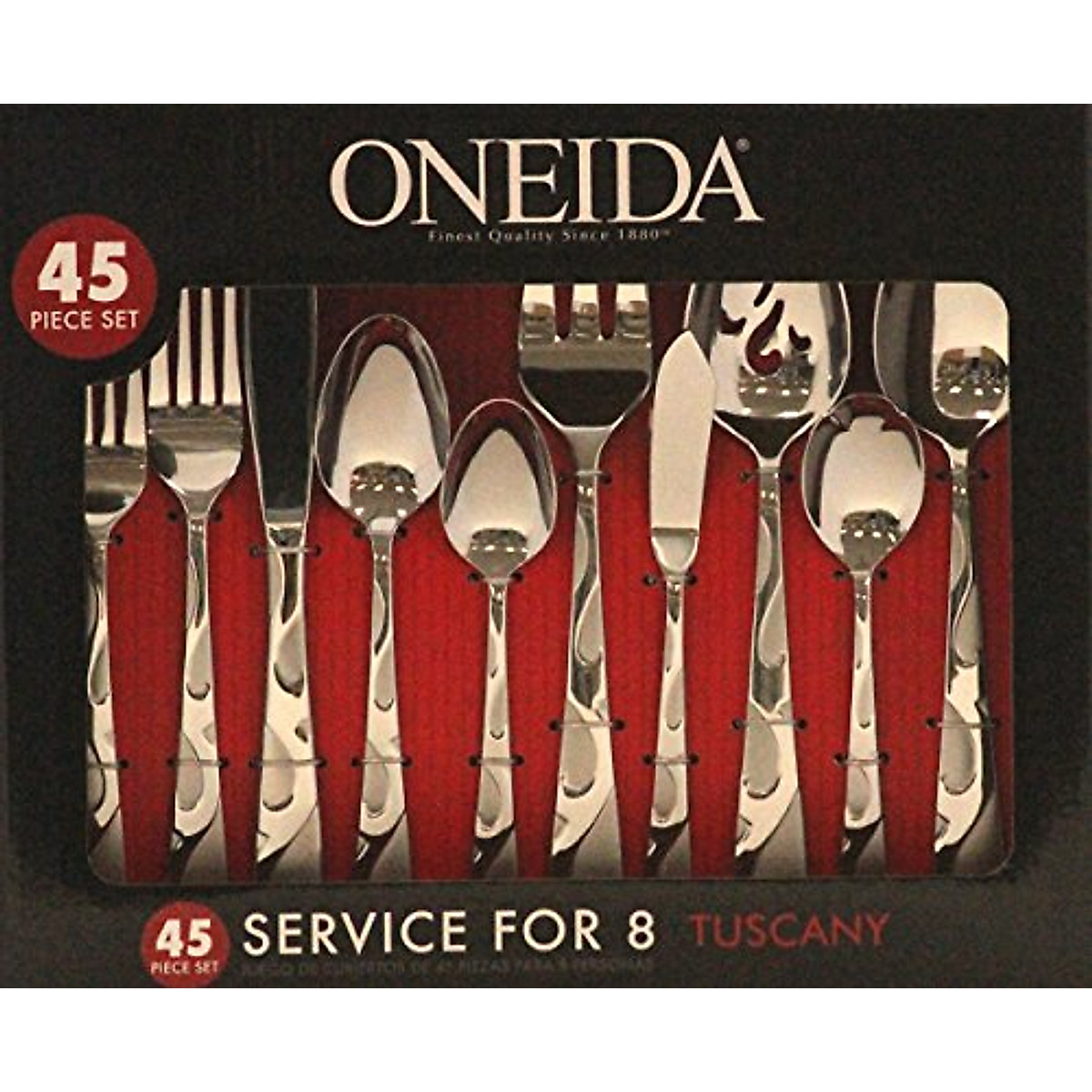 Oneida Tuscany 45-Piece Flatware Set, Service for 8, Silver