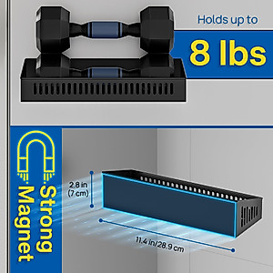 Allinside Magnetic Spice Rack for Refrigerator, Strong Magnet Metal Fridge Seasoning Spice Shelves, Large Capacity Jars Storage Organizer for Microwave Oven, Kitchen Movable Holder, Black, 2 Pack