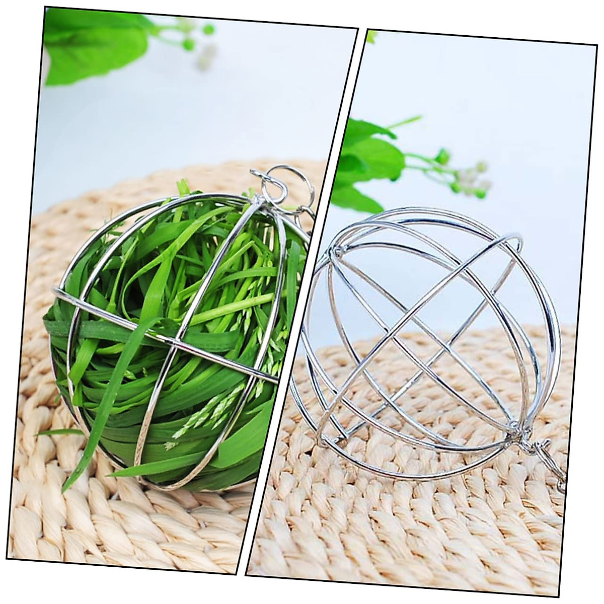 balacoo 2 pcs Sphere Hay Feeder Guinea Pig Hamster Hanging Grass Dispenser Pet